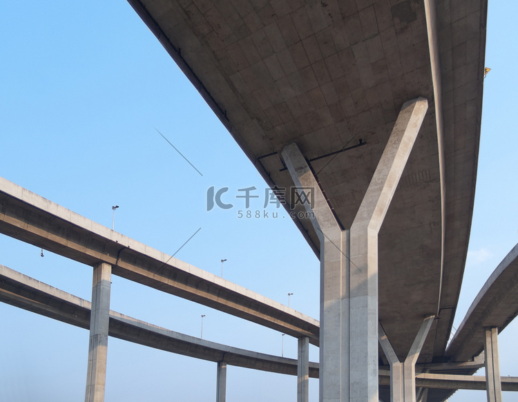 交叉路口高速公路高清摄影大图-千库网