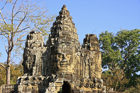 "South Gate, Angkor Thom, Angkor area, Siem Reap,"高清摄影大图-千库网