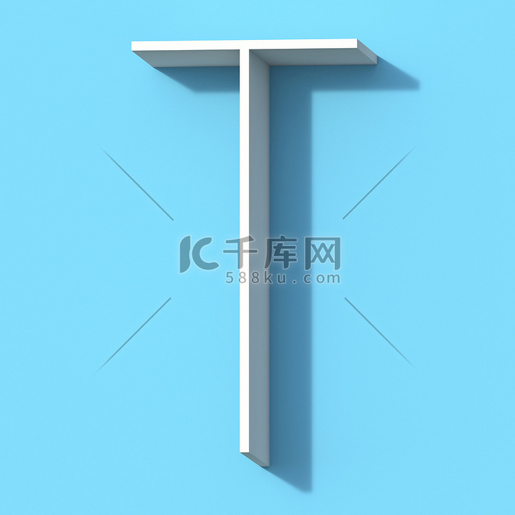 带阴影字母 T 3D 的线条字体高清摄影大图-千库网