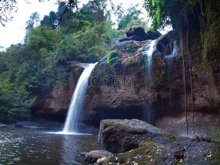 Haew Suwat 瀑布高清摄影大图-千库网