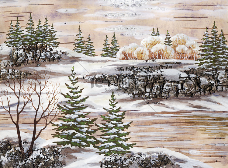 西伯利亚冬湖高清摄影大图-千库网