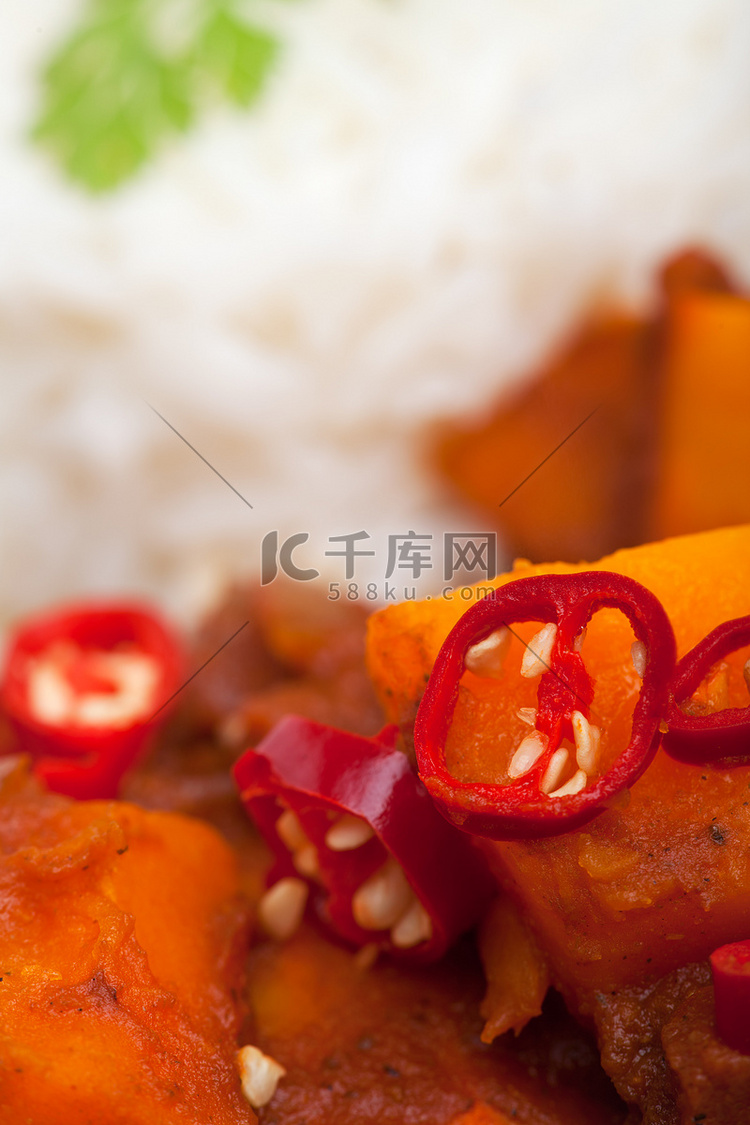 南瓜咖喱的特写高清摄影大图-千库网
