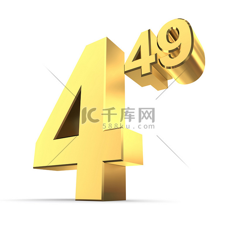 实心价格标签编号 4.49 - 闪亮金色高清摄影大图-千库网