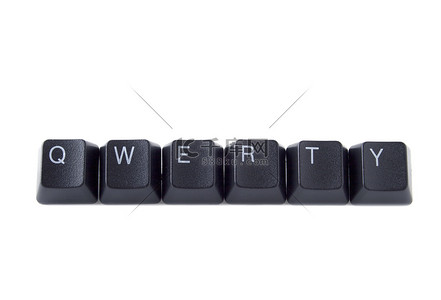黑色键盘上的 QWERTY 拼写高清摄影大图-千库网