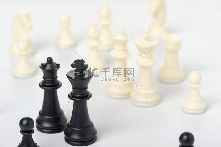 国际象棋国王和王后高清摄影大图-千库网