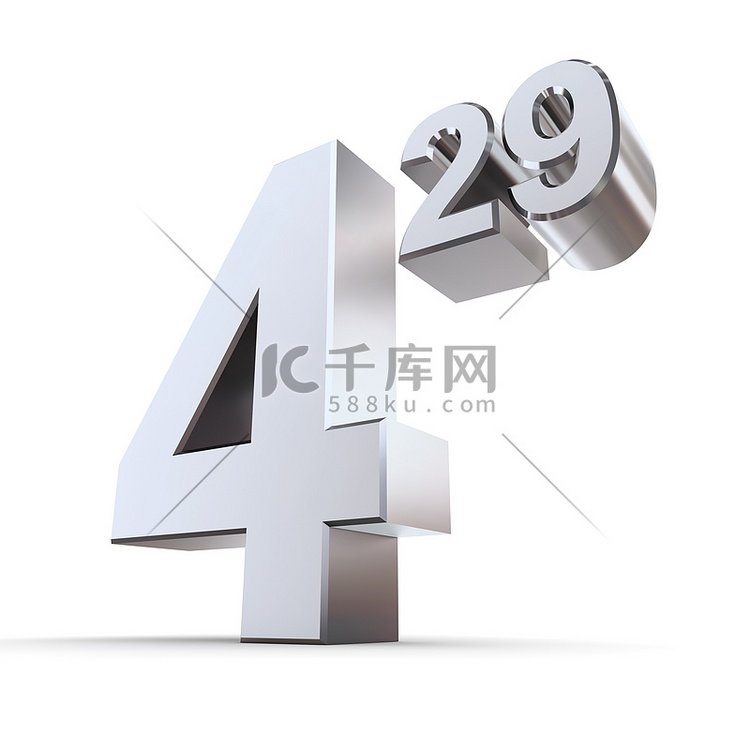 实心价格标签编号 4.29 - 闪亮银铬高清摄影大图-千库网