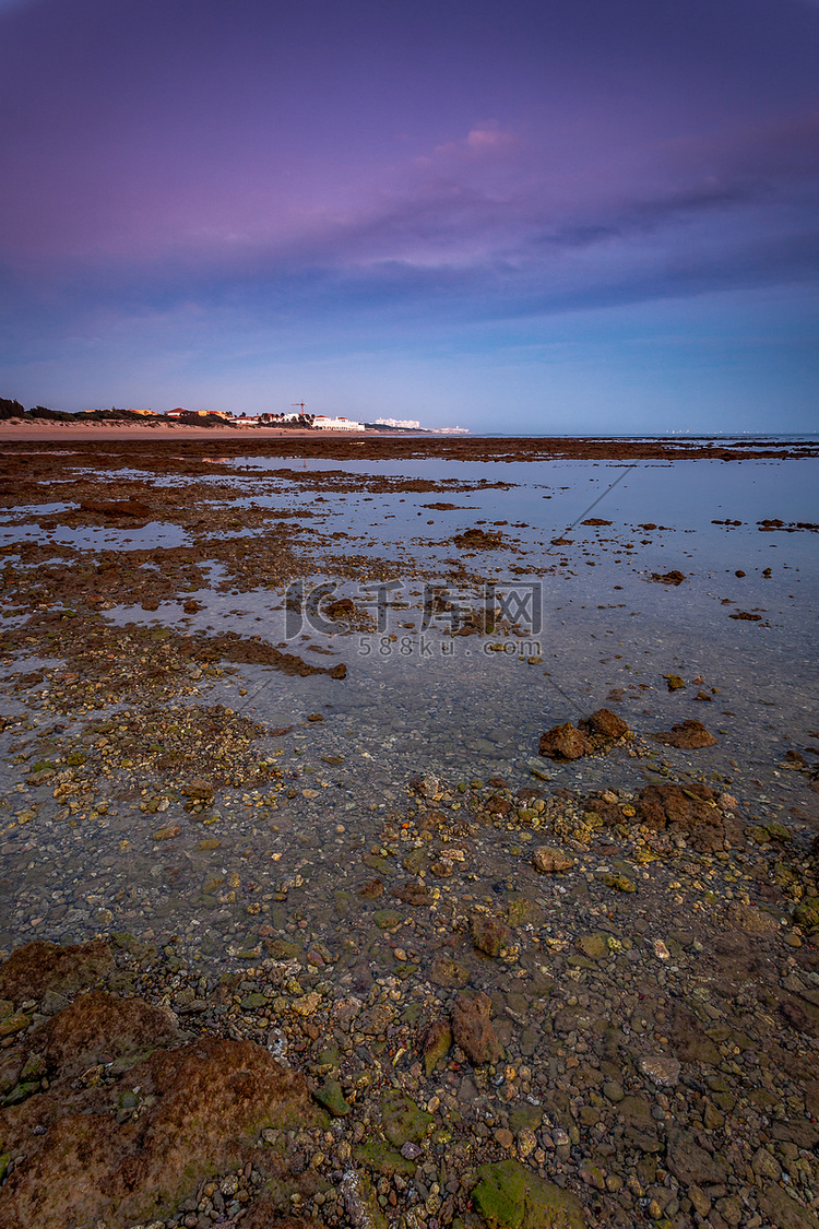 Corrales 的海滩，鱼围栏，Rota，Cadiz，西班牙高清摄影大图-千库网