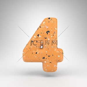 白色背景上的 4 号。高清摄影大图-千库网