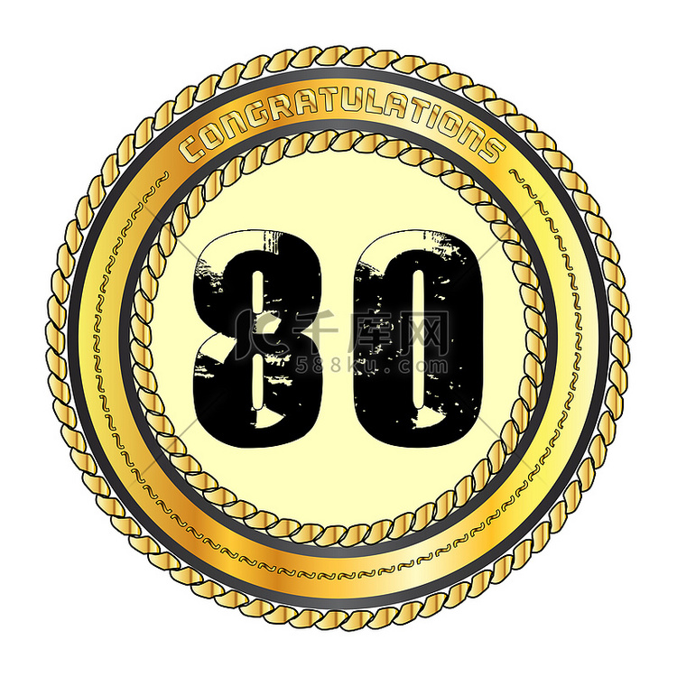 八十金恭喜边框高清摄影大图-千库网