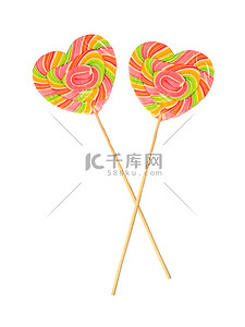 孤立在白色背景上的彩色棒棒糖高清摄影大图-千库网