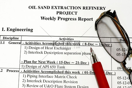 每周进度报告高清摄影大图-千库网