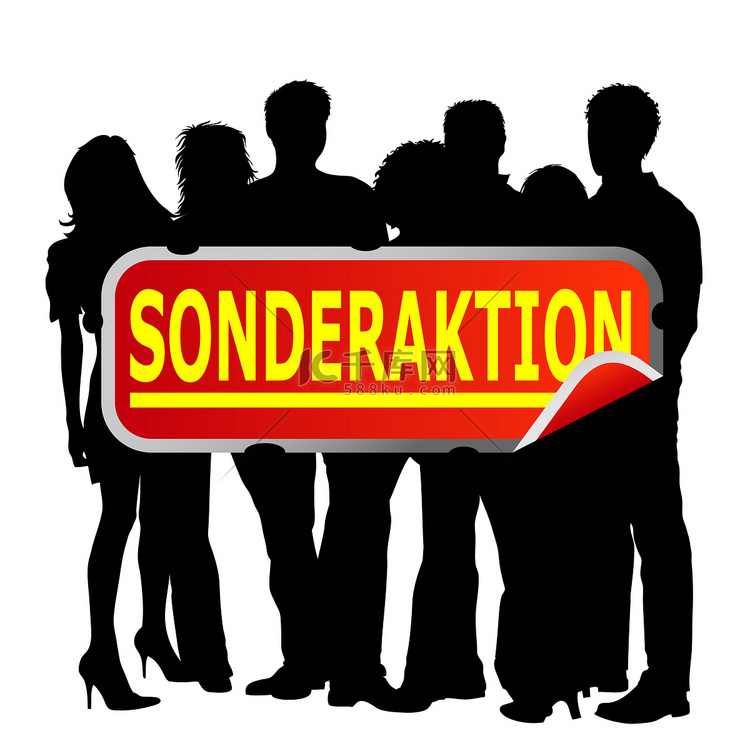 有德国营销标志的人 — sonderaktion高清摄影大图-千库网