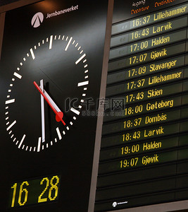 奥斯陆 S 火车站的出发板高清摄影大图-千库网