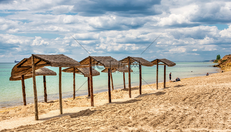 乌克兰 Yuzhne 市的公共海滩高清摄影大图-千库网