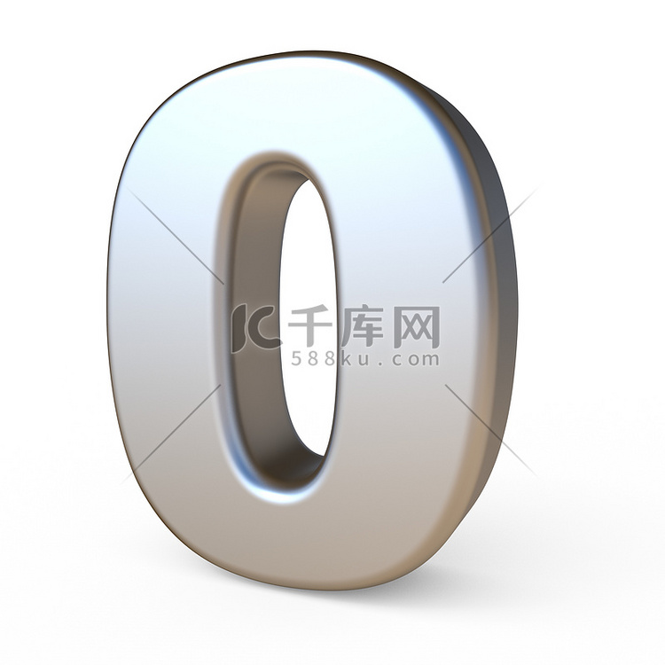 金属字体 NUMBER ZERO 0 3D高清摄影大图-千库网