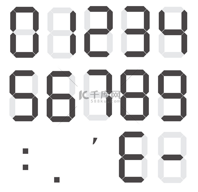 一组计算器数字。高清摄影大图-千库网