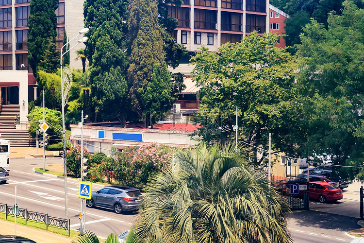 度假小镇的街道。高清摄影大图-千库网