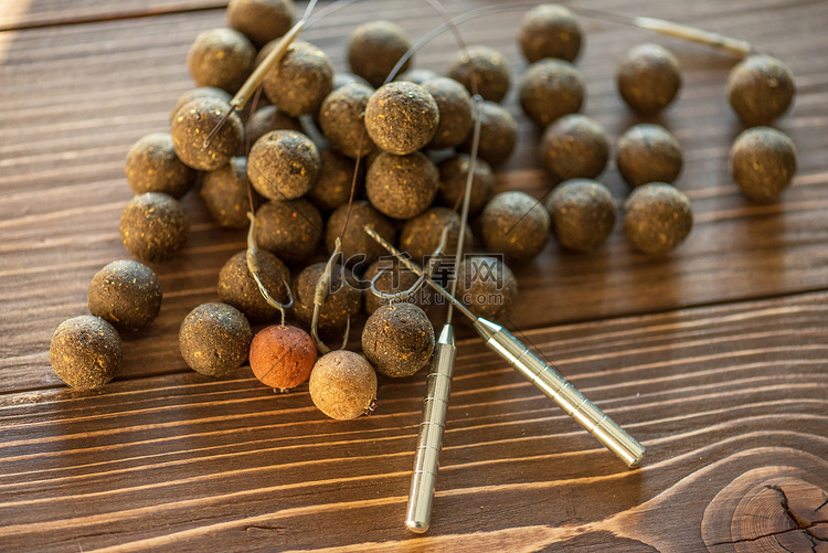 鲤鱼钩 Boilies - 鱼饵关闭。高清摄影大图-千库网