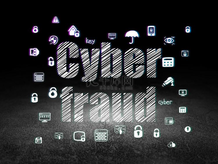 安全概念：垃圾暗室中的网络欺诈高清摄影大图-千库网