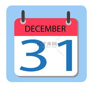 日历 12 月 31 日。高清摄影大图-千库网
