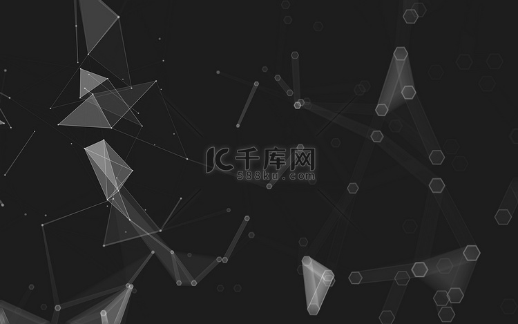 抽象多边形空间低聚深色背景，3d 渲染高清摄影大图-千库网