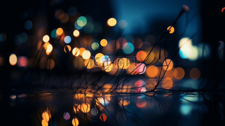 夜间灯光的波克摄影高清摄影大图-千库网