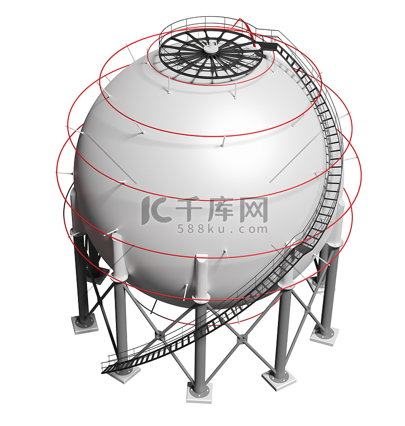 球形储气罐。 高清摄影大图-千库网