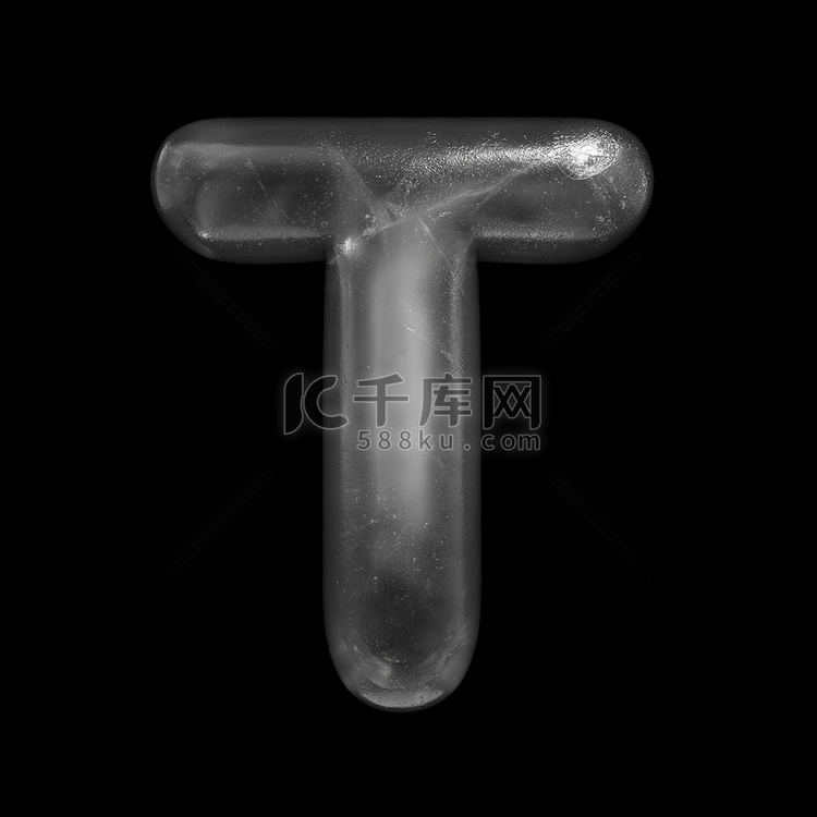 Ice letter T - 大写 3d Winter 字体 - 适用于自然、冬季或圣诞节相关主题高清摄影大图-千库网