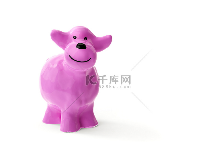 一只可爱的粉红色陶瓷小羊高清摄影大图-千库网