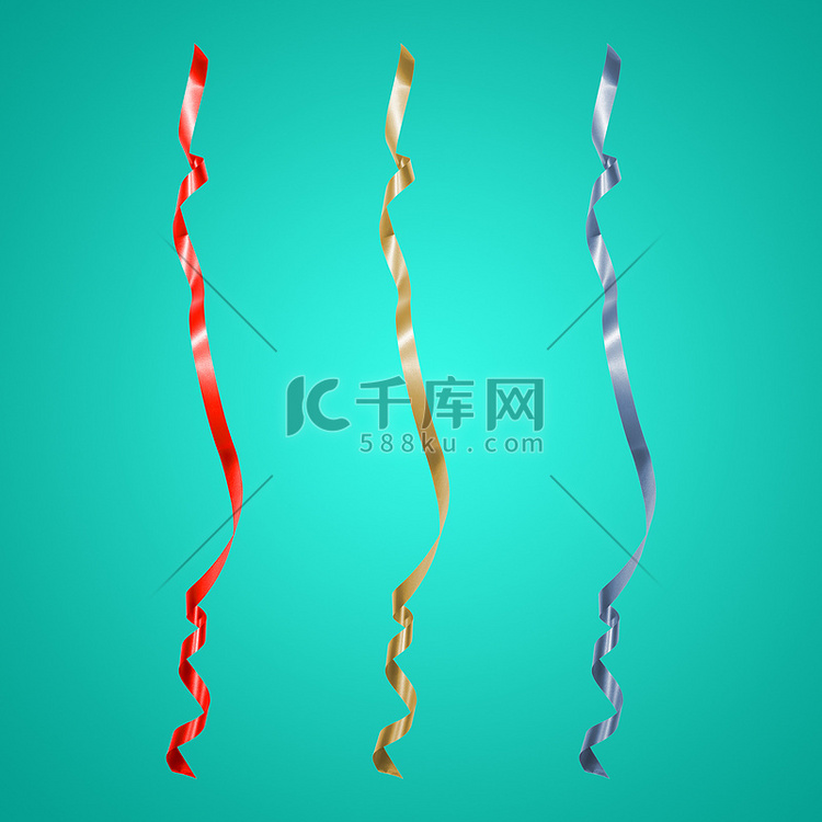 孤立的彩色丝带组高清摄影大图-千库网