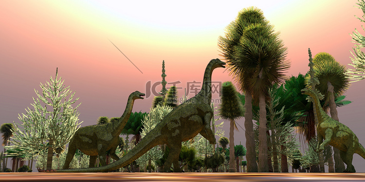 Saltasaurus 恐龙吃高清摄影大图-千库网