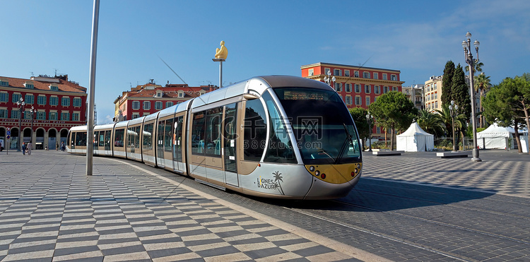 尼斯 - 市内有轨电车高清摄影大图-千库网