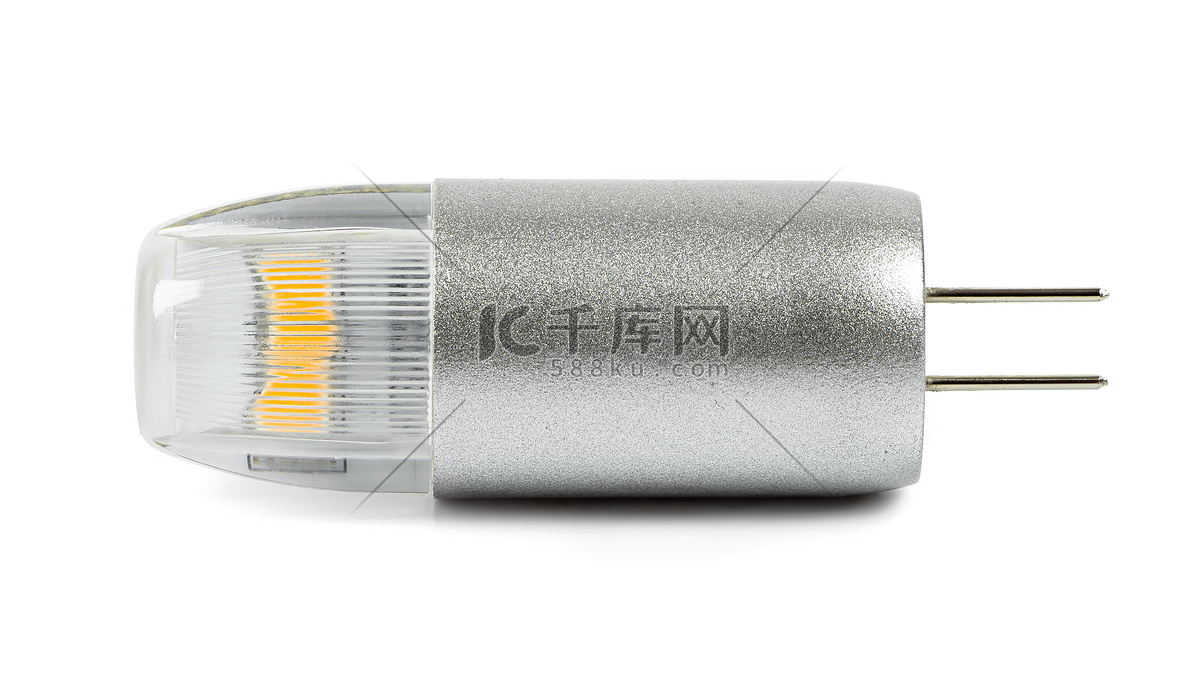 白色背景上的现代 G4 led 灯泡高清摄影大图-千库网
