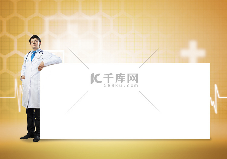 有横幅的医生高清摄影大图-千库网