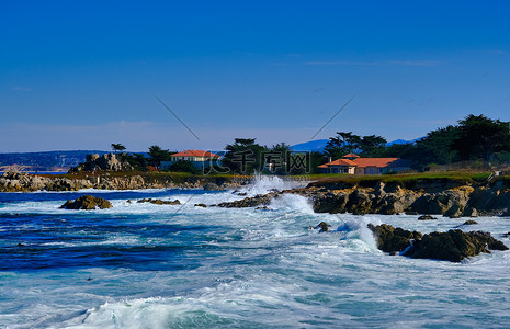 在蒙特雷冲浪高清摄影大图-千库网