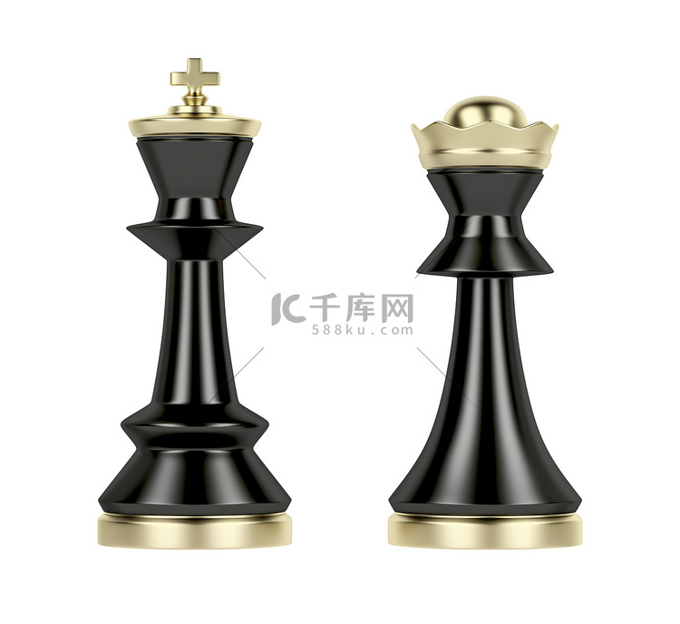 国际象棋皇后和国王高清摄影大图-千库网
