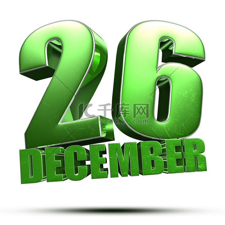 12 月 26 日绿色 3d。高清摄影大图-千库网