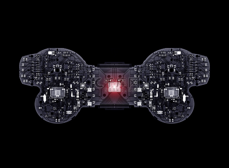 发动机控制单元或 ECU 的 X 射线图像。高清摄影大图-千库网