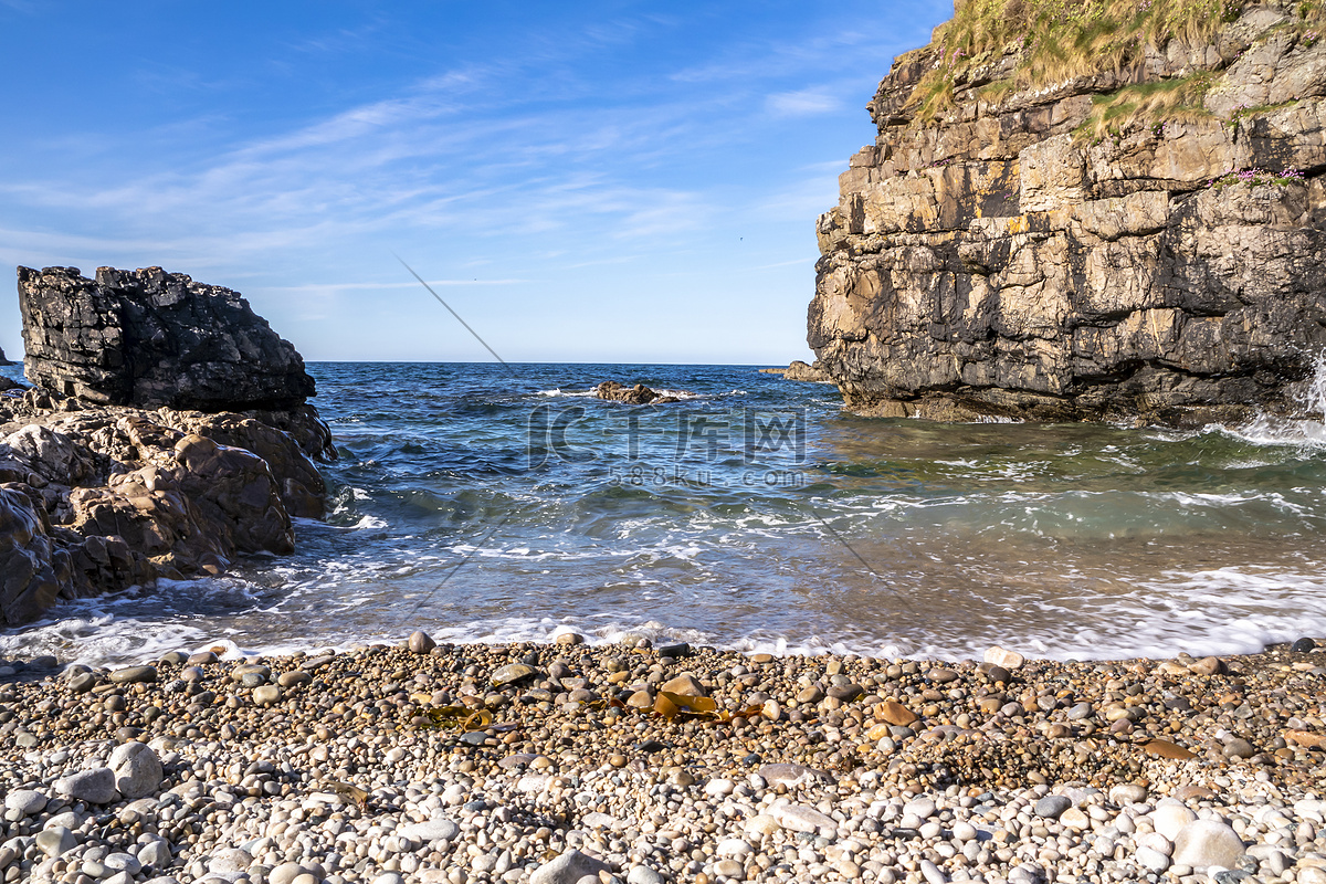 爱尔兰多尼戈尔郡法纳德半岛 Great Pollet Sea Arch 旁边的海滩高清摄影大图-千库网