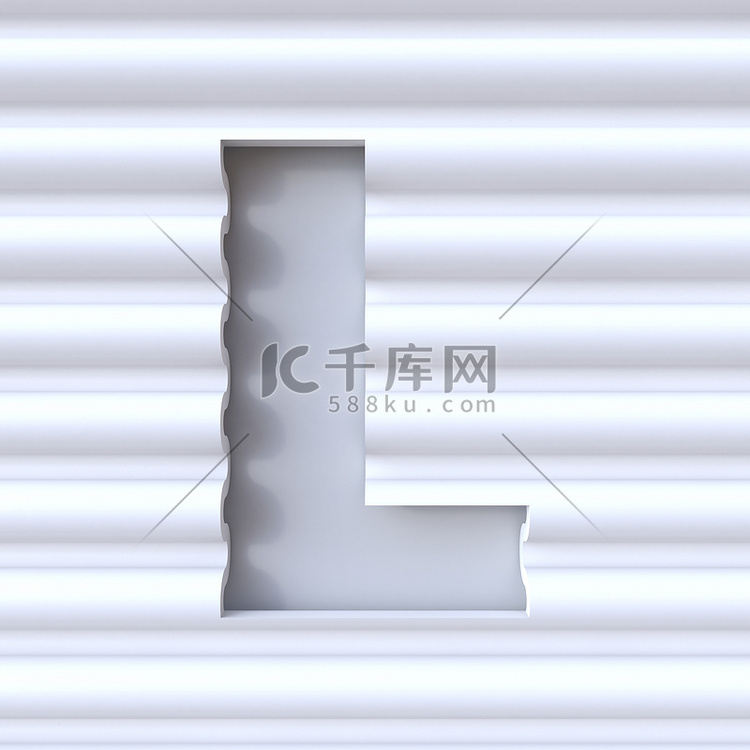 在波面字母 L 3D 中剪出字体高清摄影大图-千库网