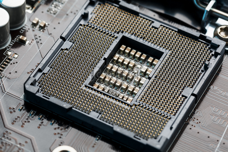 宏 CPU socket.CPU socket 计算机的主要部件。高清摄影大图-千库网