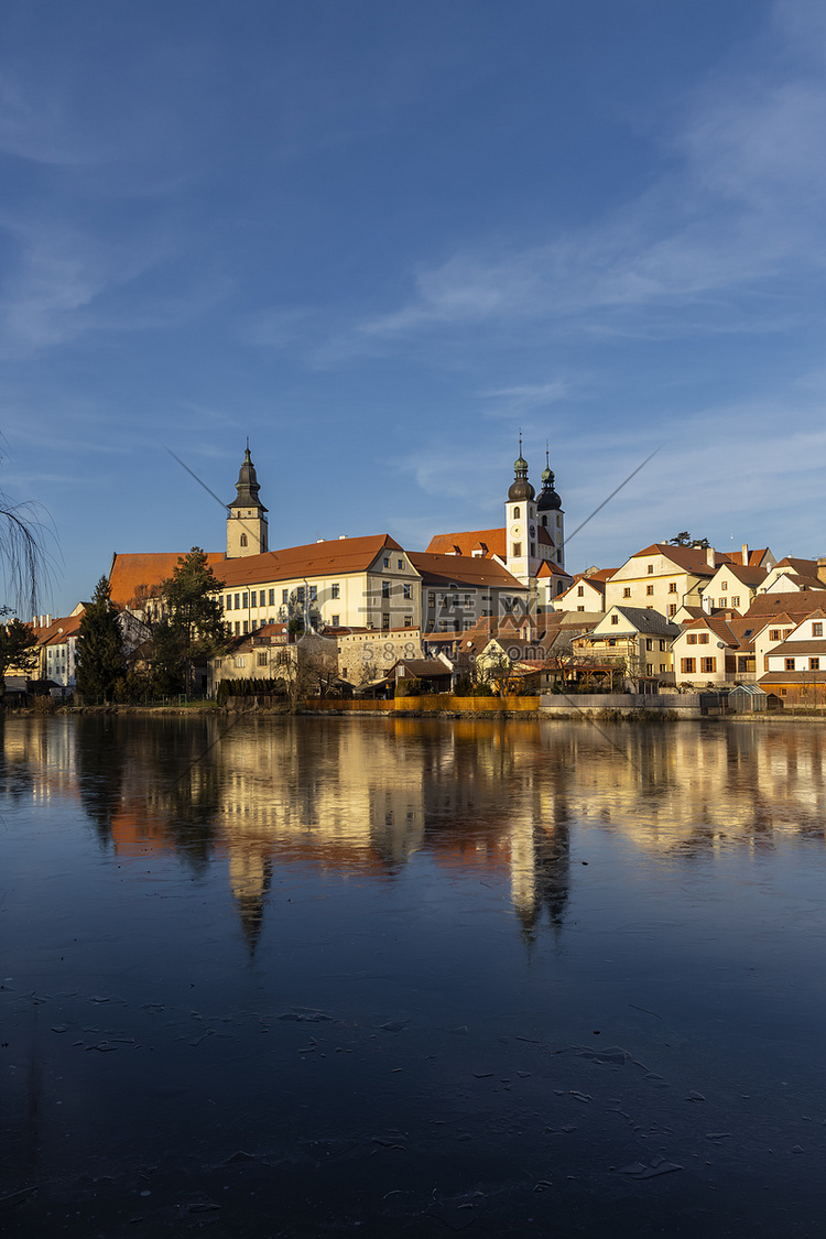 Telc，联合国教科文组织世界遗产，捷克共和国南摩拉维亚。高清摄影大图-千库网