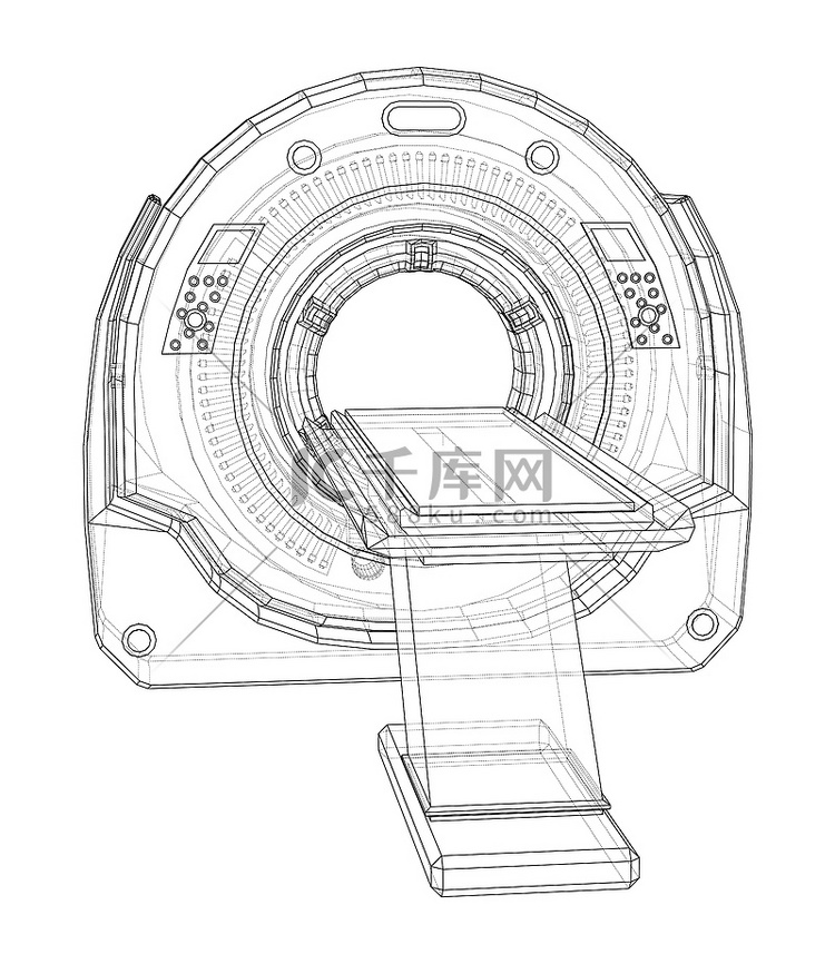 MRI 机器的 3d 插图高清摄影大图-千库网