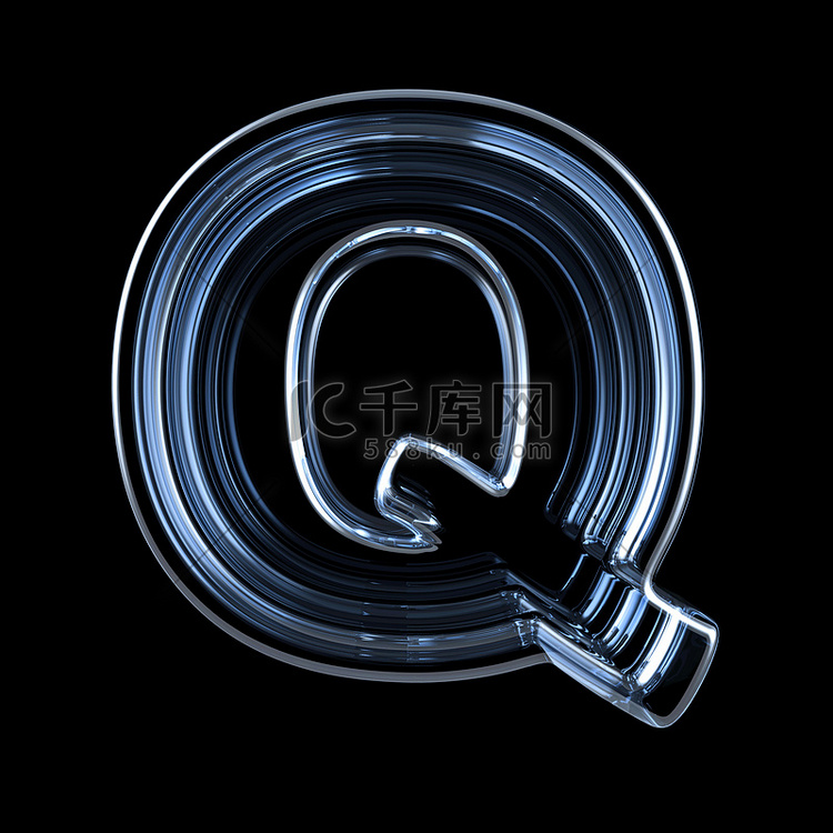 透明 X 射线字母 Q.3D高清摄影大图-千库网
