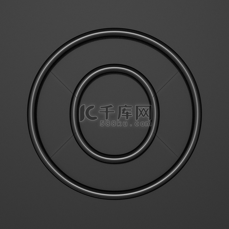 黑色轮廓字体字母 O 3D高清摄影大图-千库网