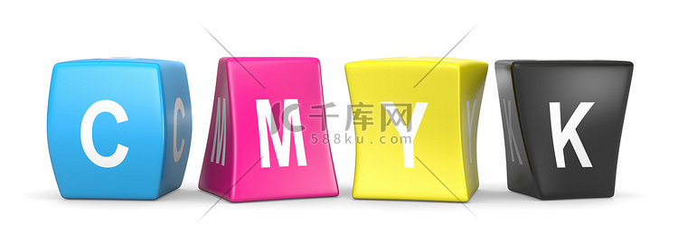 CMYK 有趣的立方体高清摄影大图-千库网