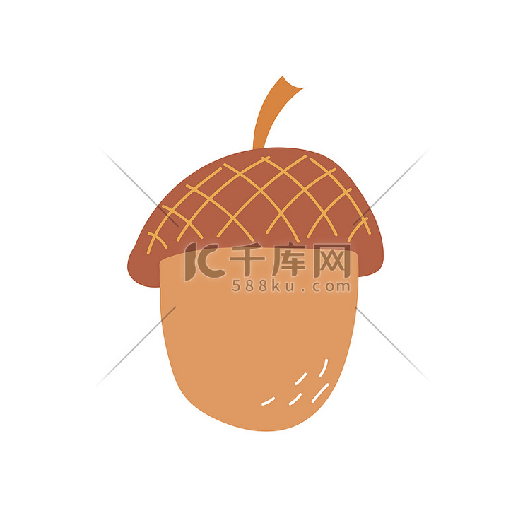手绘图标与橡子-矢量图。高清摄影大图-千库网