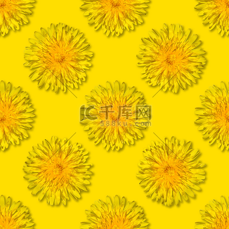 无缝的黄色花朵图案。高清摄影大图-千库网