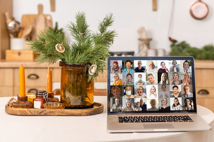 在线虚拟会议。高清摄影大图-千库网