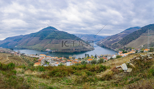 Pinhao、乡村以及杜罗河和山谷高清摄影大图-千库网